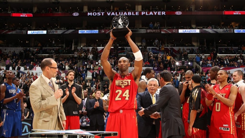 Kobe Bryant Honored By Nba With Revamped All Star Mvp Trophy