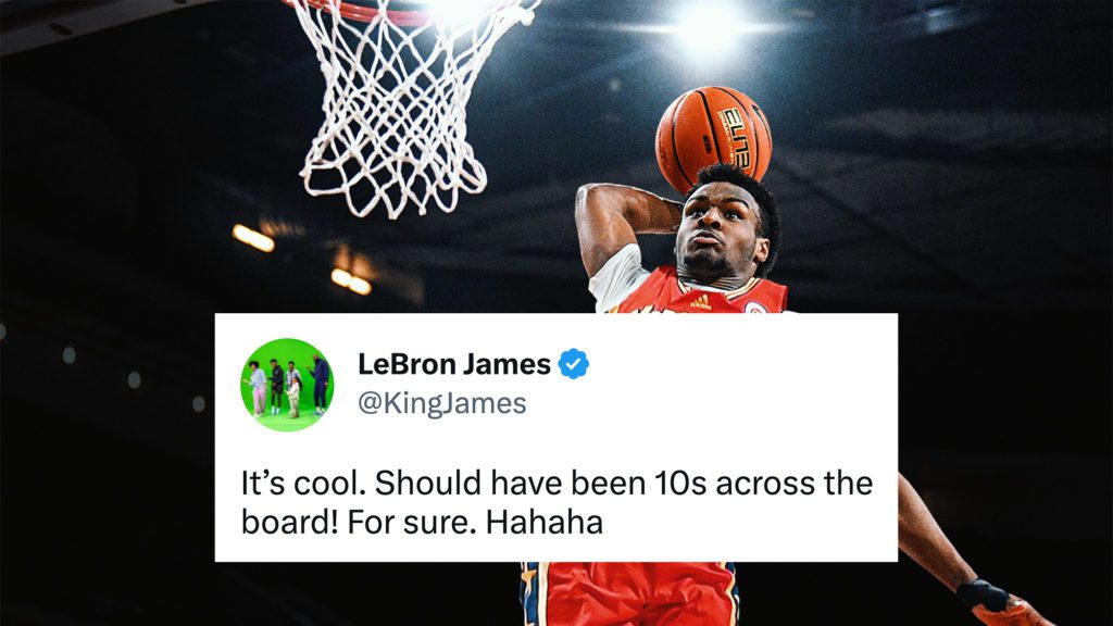 LeBron James Reacts to Bronny's Dunk Contest Performance